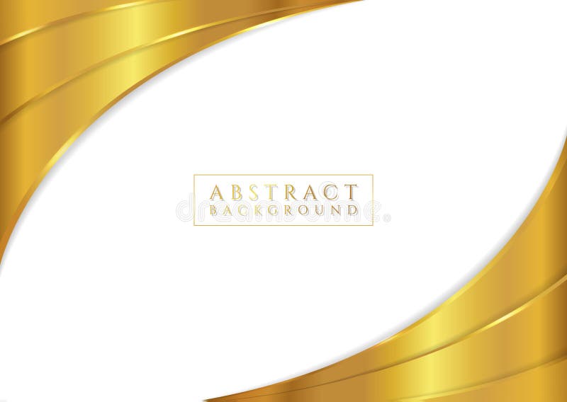 Abstract Modern Curve Shape Gold Luxury Frame Design with Space Stock ...