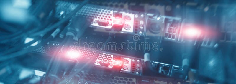 Abstract Modern Data Center Room. Website Header Technology Banner ...