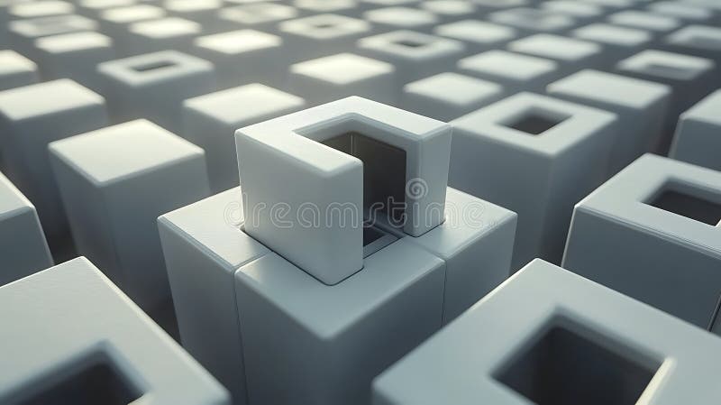Abstract Modern Depiction of a Collection of Cube Structures and ...