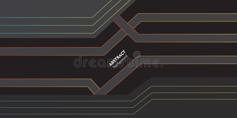 Abstract Modern Design on Black Background with Bright Colorful Line ...