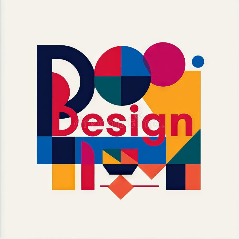 Abstract Modern Design with Bold Typography and Geometric Shapes Stock ...