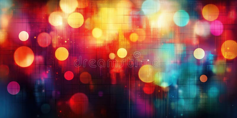 Abstract Modern Design with Circles, Squares. Colorful Shapes, Lights ...