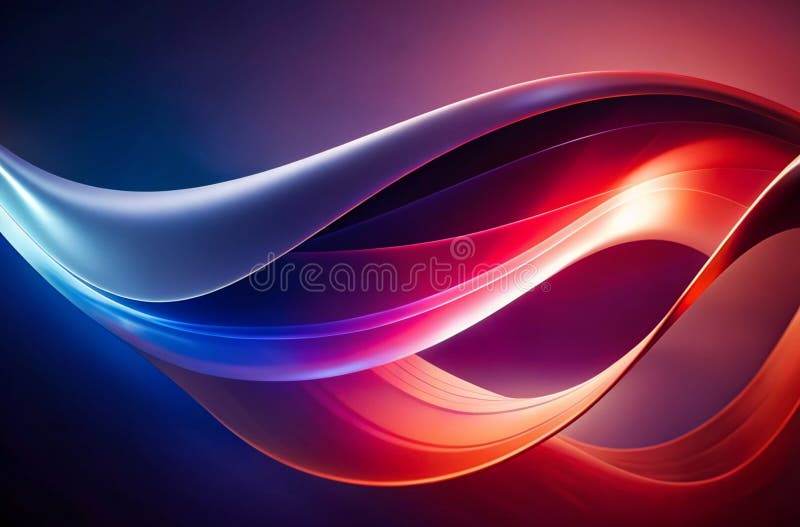 Abstract, Modern Design with Warm To Cool Color Gradient, Glossy ...
