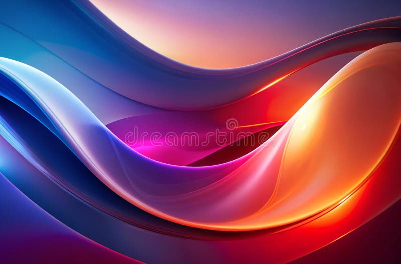 Abstract, Modern Design with Warm To Cool Color Gradient, Glossy ...