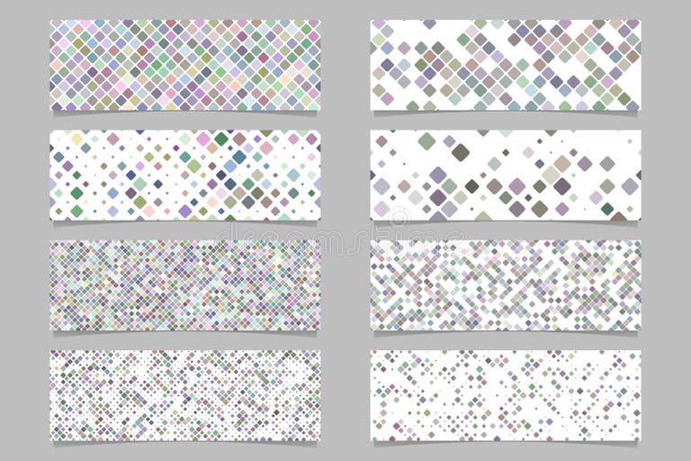Abstract Modern Diagonal Rounded Square Pattern Banner Background Set Stock Vector ...