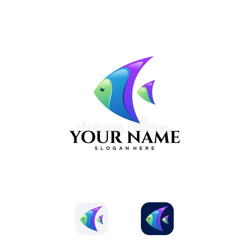 Abstract and Modern Fish App Logo Design in Gradient Style Stock Vector ...