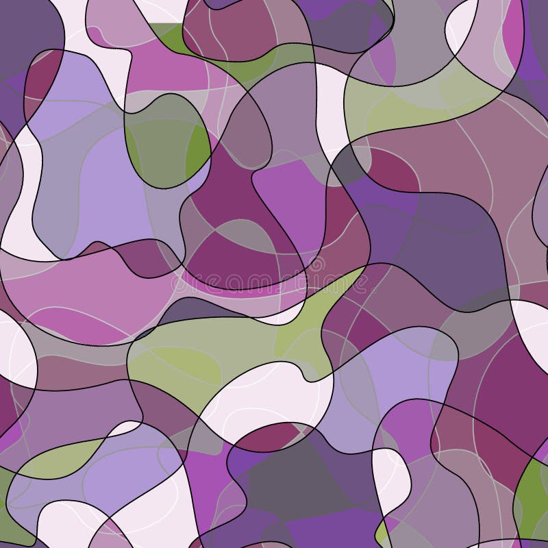 Abstract Modern Flat Geometric Liquid Shape Forms Seamless Pattern ...