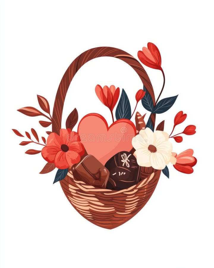Abstract Modern Flat Vector Design for Valentines Gift Baskets Stock ...