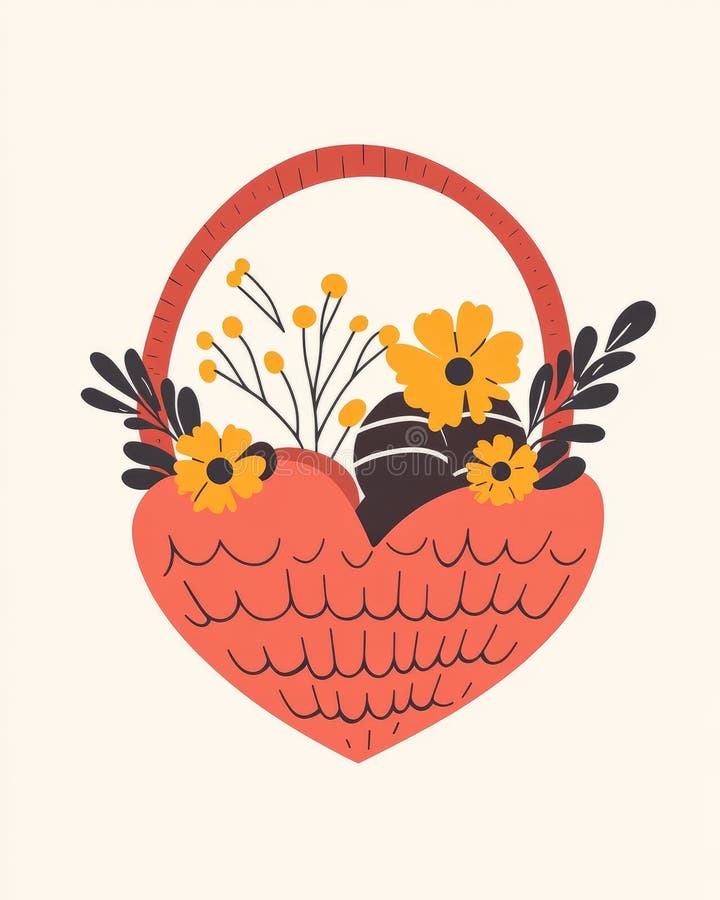 Abstract Modern Flat Vector Design for Valentines Gift Baskets Stock ...