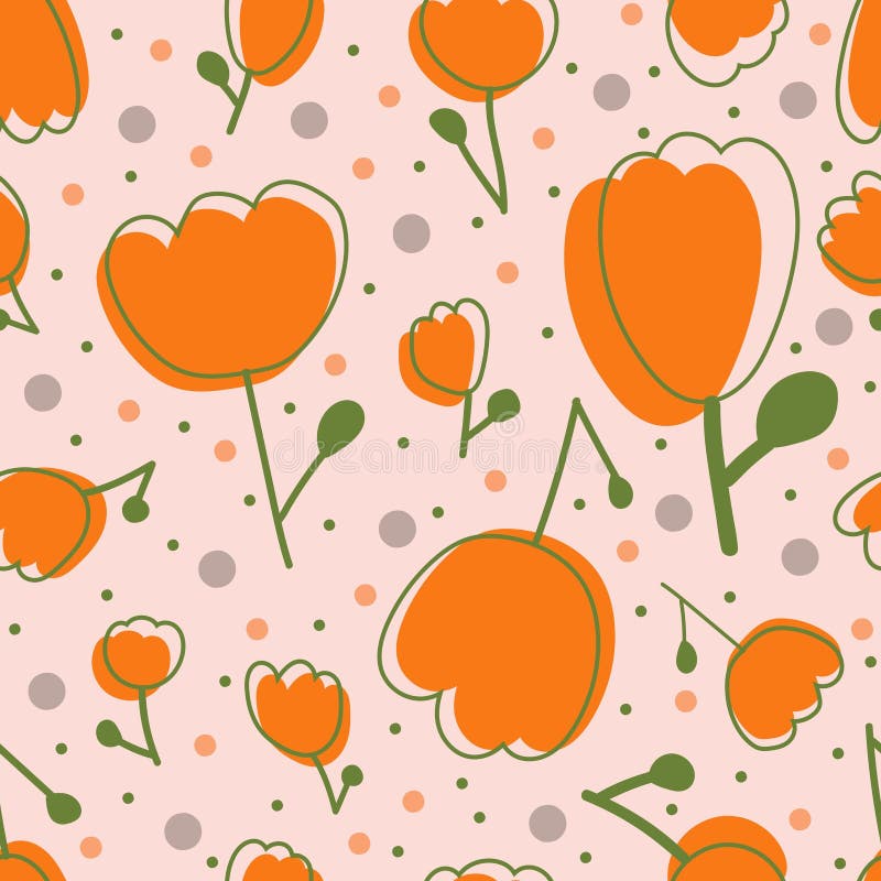 Abstract Modern Flowers Illustration. Trendy Vector Illustration of ...