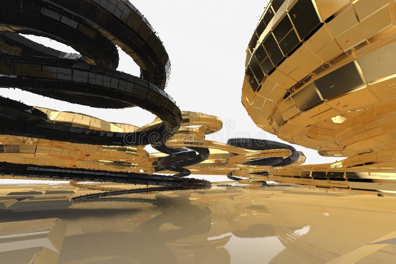 Abstract Modern Future Architecture Contains Strange-shaped Buildings ...