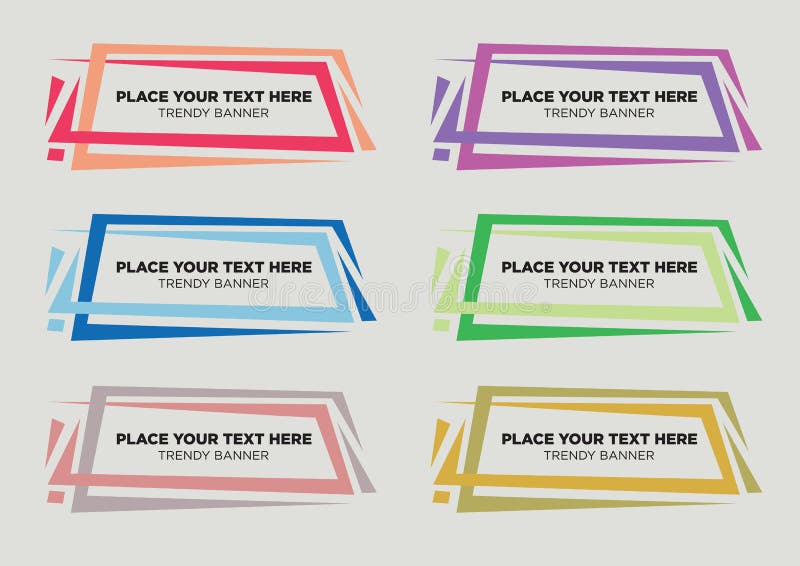 Abstract Modern Geometric Graphic Element Banners in Six Colored Forms ...