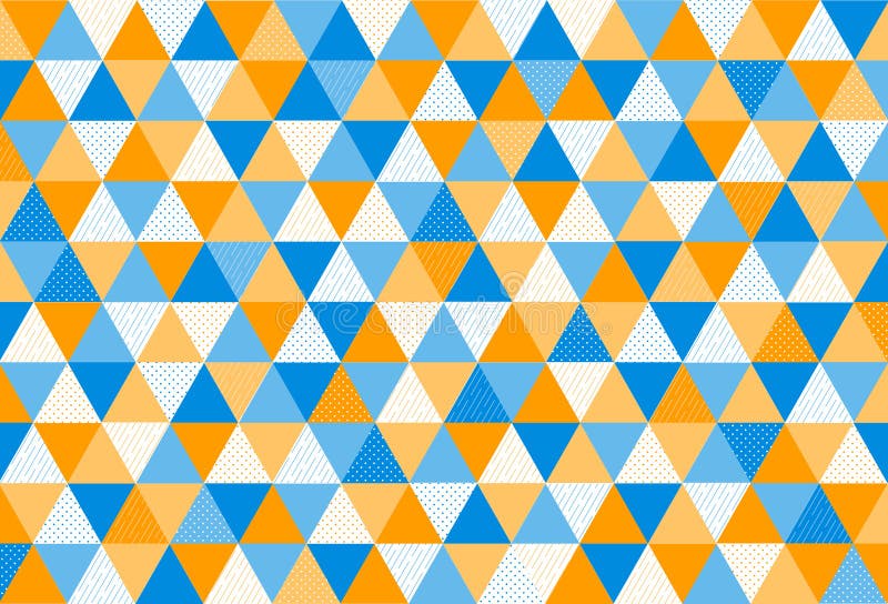 Abstract Modern Geometric Pattern with Blue and Orange Triangle for ...