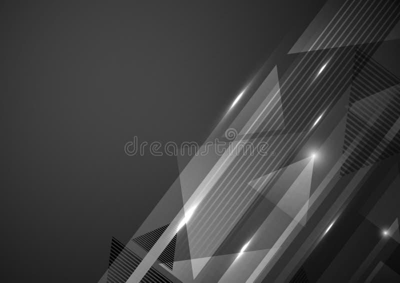 Abstract Modern Geometric Pattern with Lighting on Dark Background ...