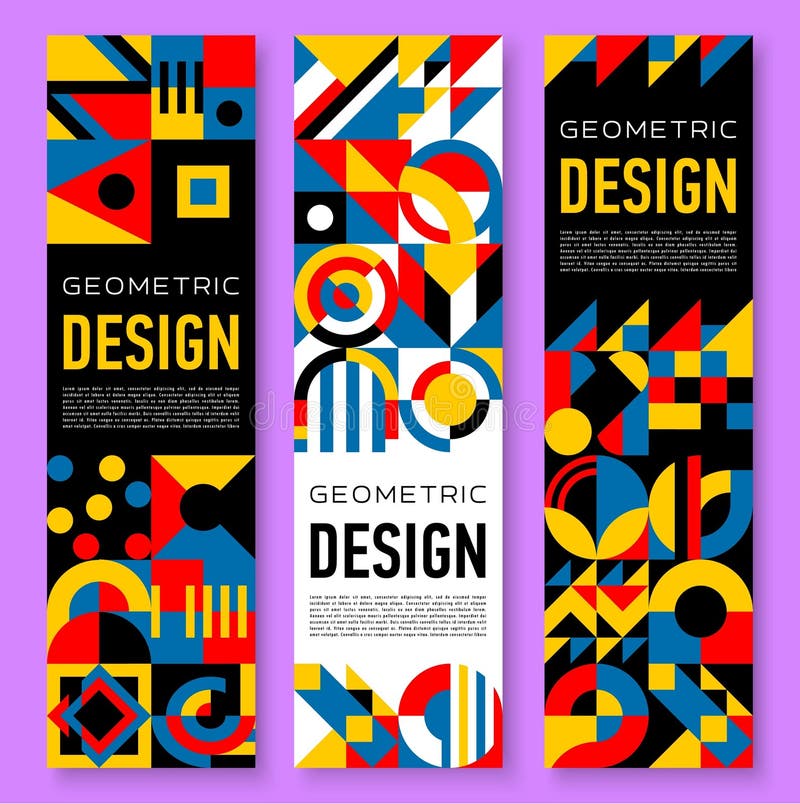 Abstract Modern Geometric Pattern, Vertical Banner Stock Vector ...