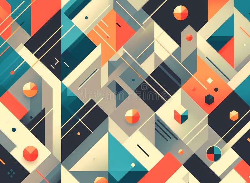 Revived Retro Shapes Abstract Modern Geometric Background Wallpaper ...