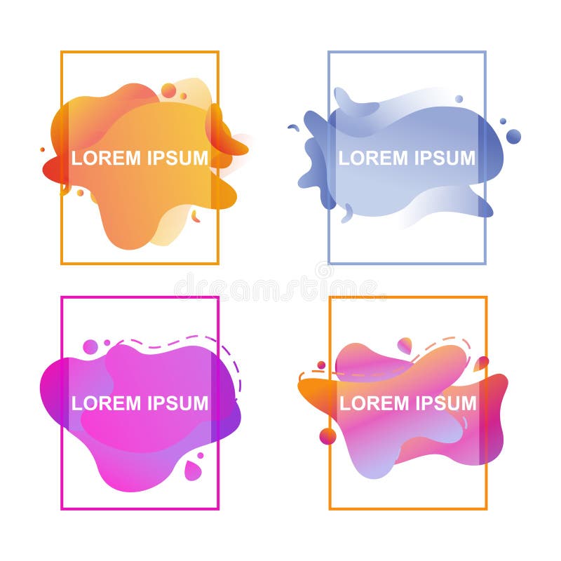 Abstract Modern Gradient Colored Liquid Fluid Shape Banner Frame Stock ...