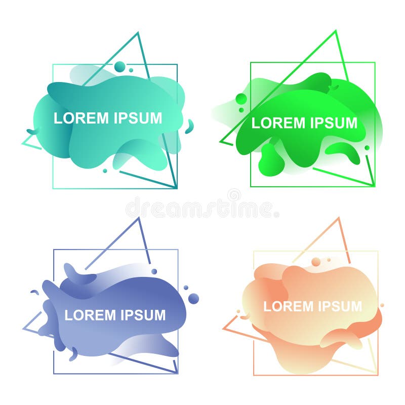 Abstract Modern Gradient Colored Liquid Fluid Shape Banner Frame Stock ...