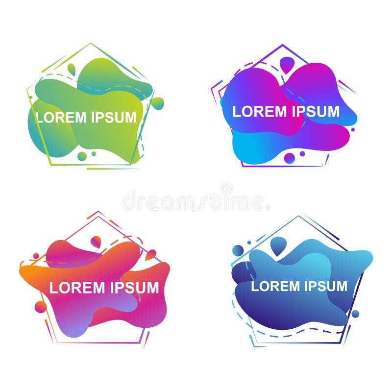 Abstract Modern Gradient Colored Liquid Fluid Shape Banner Frame Stock ...