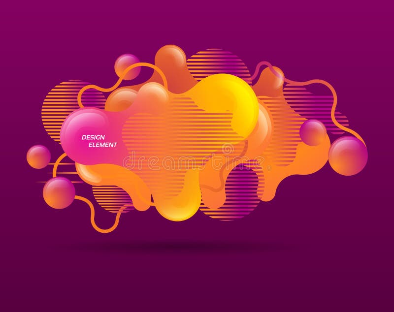 Abstract Modern Graphic Element. Dynamic Colored Form and Line ...