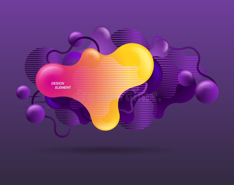 Abstract Modern Graphic Element. Dynamic Colored Form and Line ...