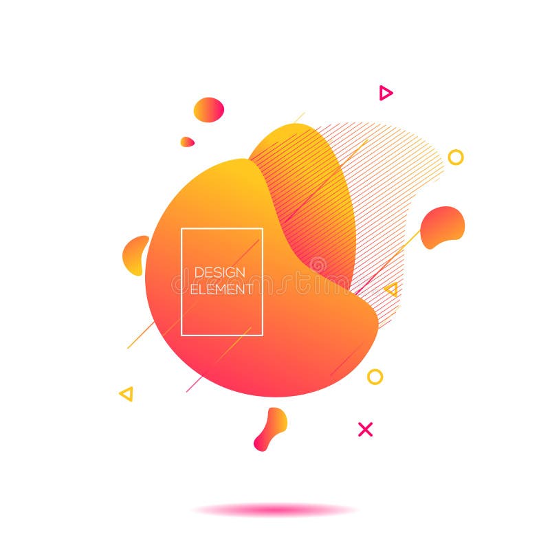 Abstract Modern Graphic Elements. Dynamical Colored Forms Living Coral ...