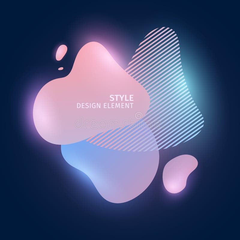 Abstract Modern Graphic Elements. Dynamical Pink Blue Neon Colored ...