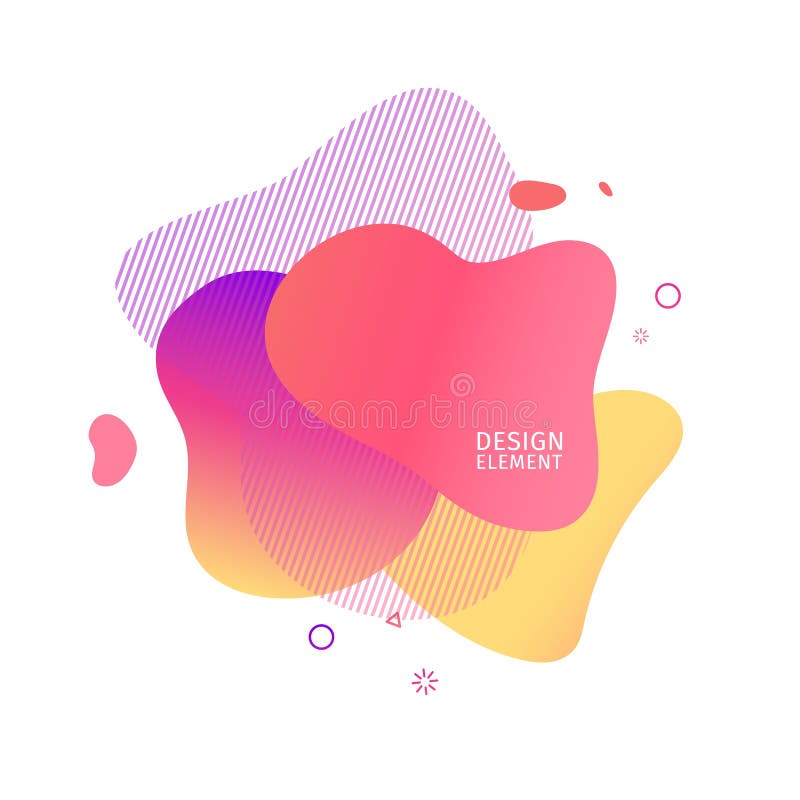 Abstract Modern Graphic Elements. Dynamical Pink Color Form and Line ...