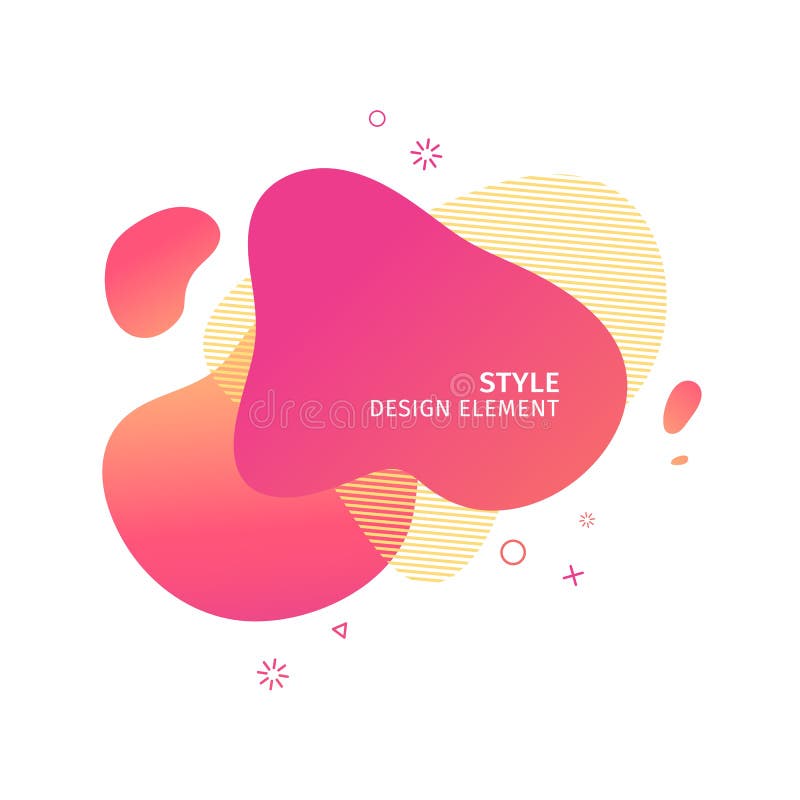 Abstract Modern Graphic Elements. Dynamical Pink Color Form and Line ...