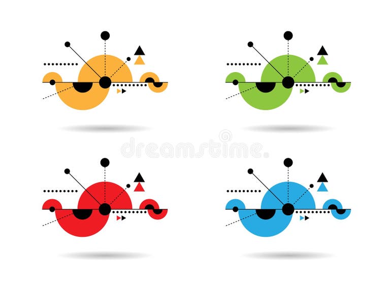 Abstract Modern Hi Tech Shape Line Art Different Colors Stock Vector ...