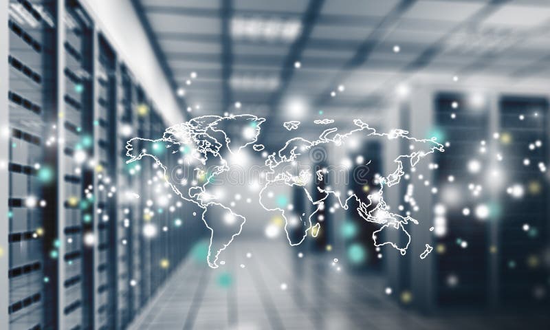 Abstract of Modern High Tech Internet Data Center Stock Illustration ...