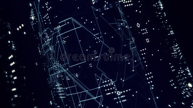 Abstract of Modern High Tech Internet Data Center Room with Rows of ...
