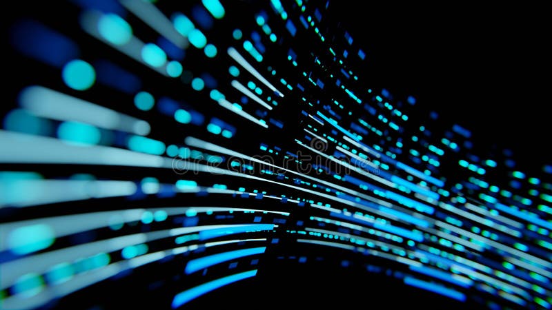 Abstract of Modern High Tech Internet Data Center Room with Rows of ...