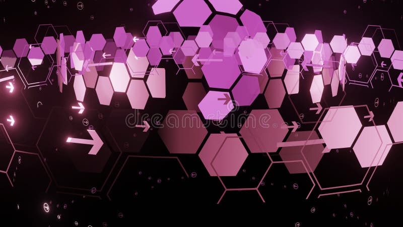 Abstract of Modern High Tech Internet Data Center Room with Rows of ...