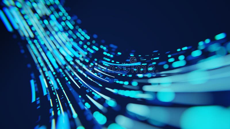 Abstract of Modern High Tech Internet Data Center Room with Rows of ...