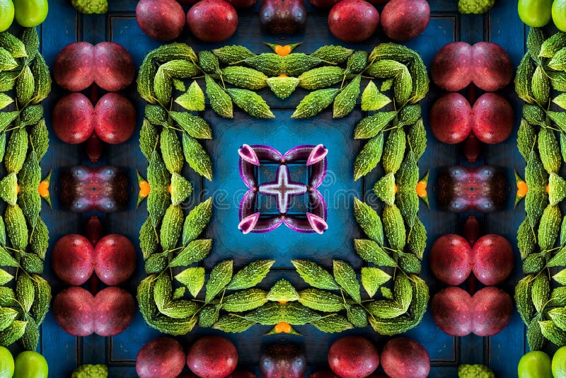 Abstract Illustration of a Table Packed with Food Stock Illustration ...