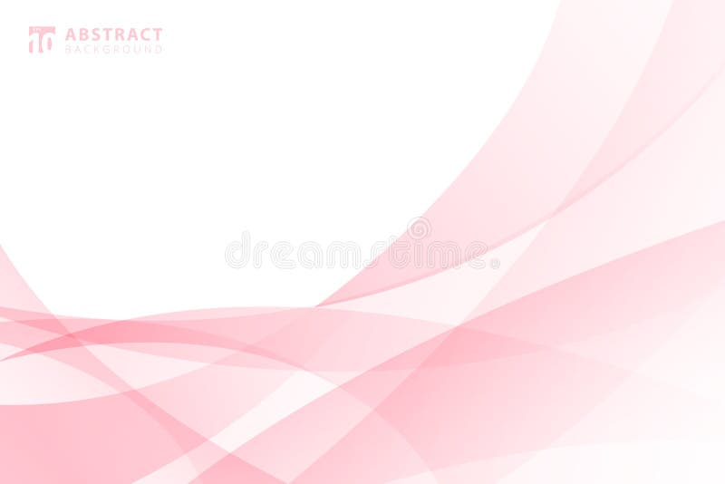 Abstract Modern Light Pink Wave Element on White Background with Space ...