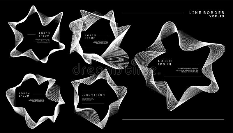 Abstract Modern Lines Border Design Set. Collection of Modern Lines ...