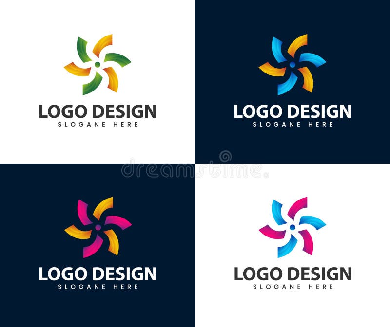 Abstract Modern Logo Design Inside Circle Dot Stock Vector ...