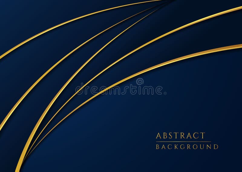 Abstract Modern Luxury Background Curve Shape Gold Color Design with ...