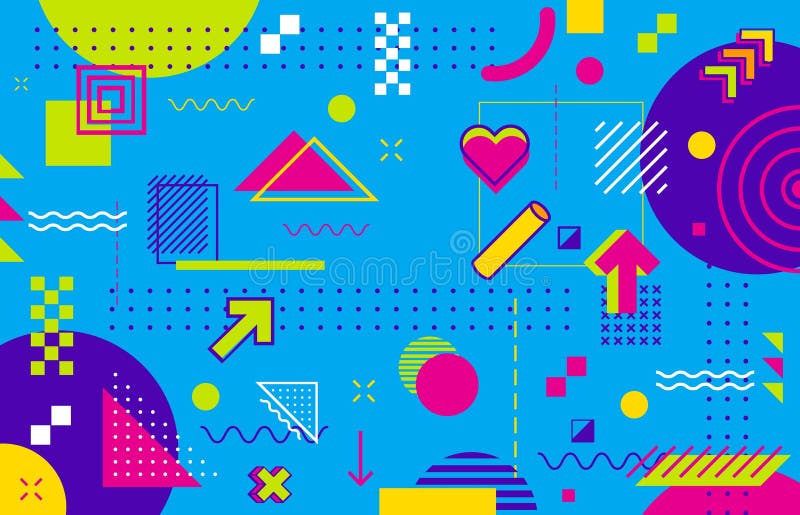 Abstract Modern Memphis Geometric Background Stock Vector ...