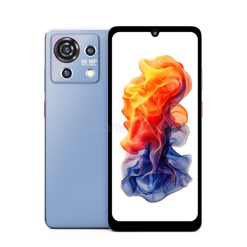 Abstract Modern Mobile Phone Smartphone Front and Back View. 3d ...