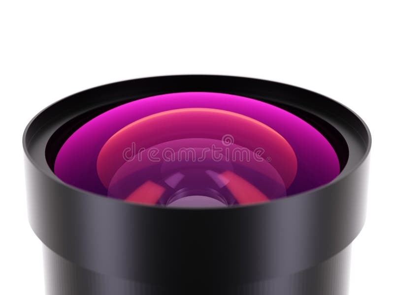 Abstract Modern Multicoated Lens Closeup 3d Illustration Stock ...