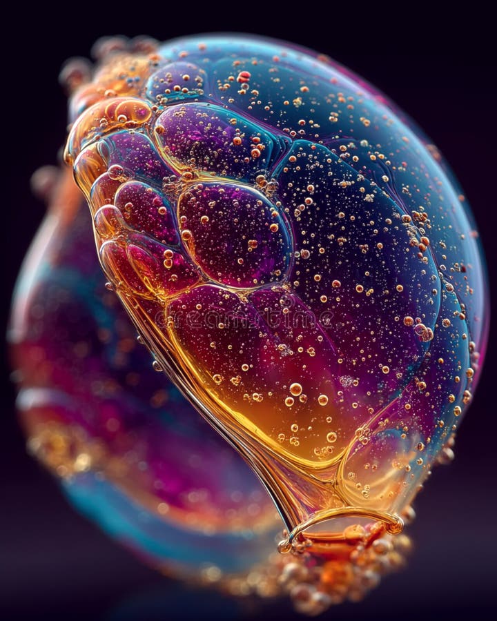 Abstract Modern Multicolored Liquid Sphere Structure Stock Illustration ...