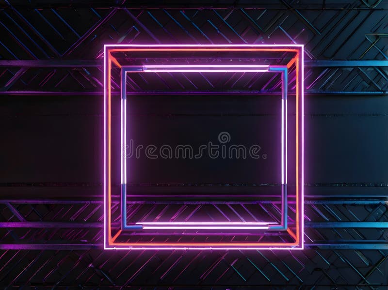 Abstract Modern Neon Frame Background Generative by Ai Stock ...