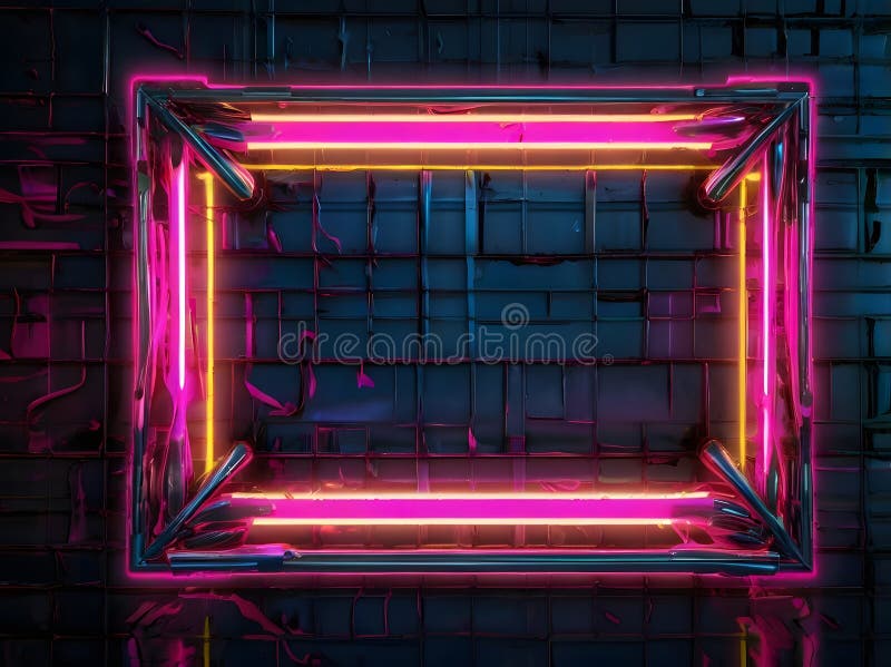 Abstract Modern Neon Frame Background Generative by Ai Stock ...