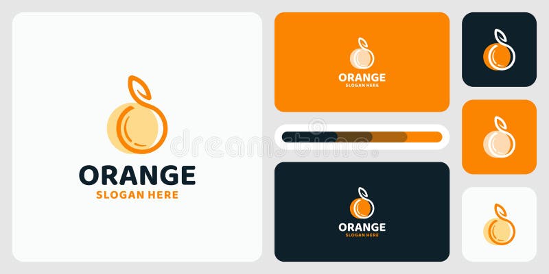 Abstract Modern Orange Fruit Line Shape Illustration Vector Logo Design ...