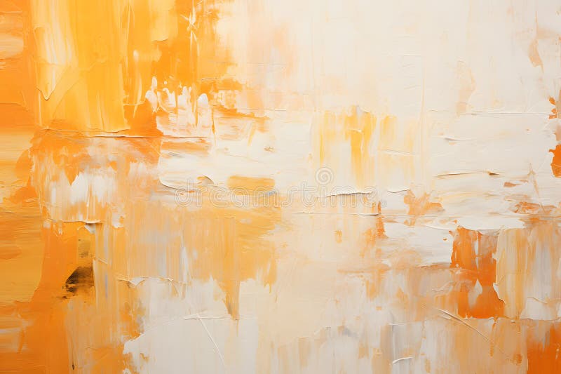 Modern Abstract Artwork Painted in Orange Stock Illustration ...