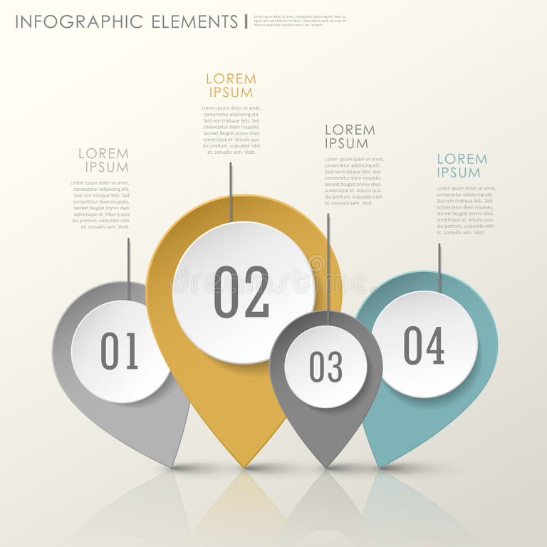 Abstract Modern Paper Location Mark Infographic Elements Stock Vector ...