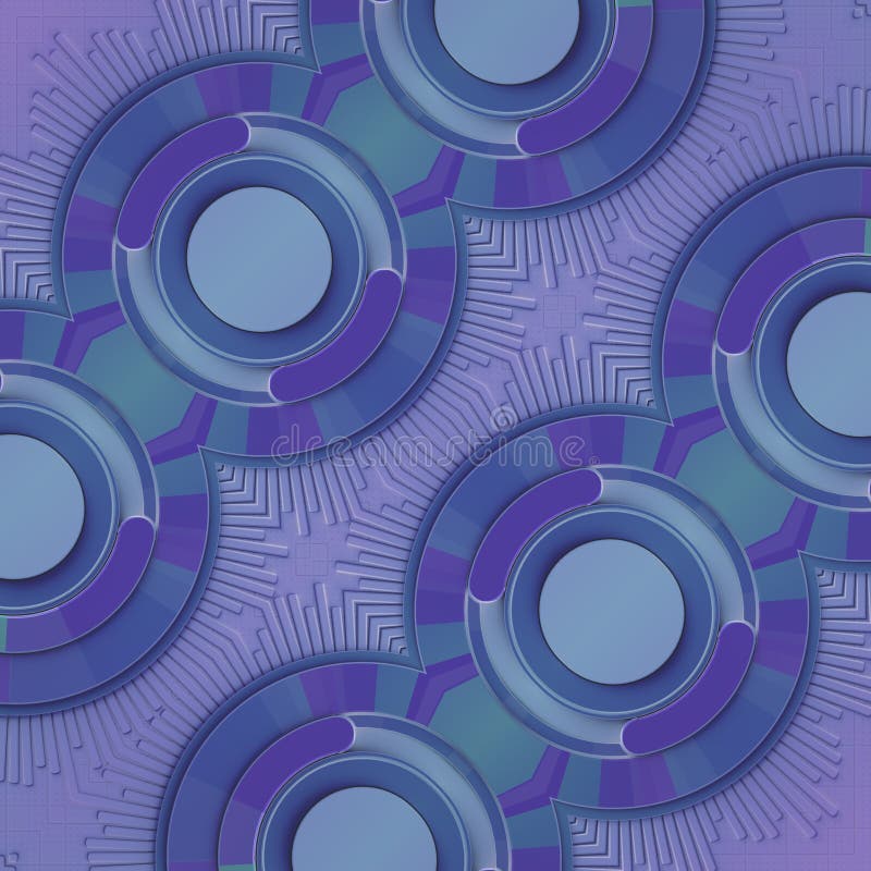 Modern Pattern Consisting of a Series of Interconnected Rings. 3d ...